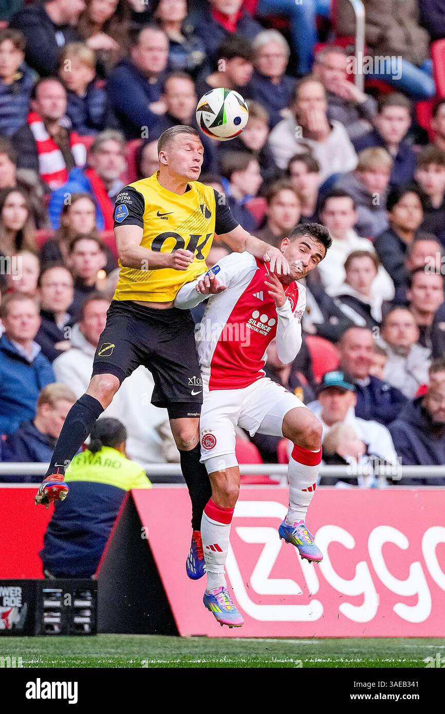 Amsterdam, Netherlands. 06th Apr, 2025. AMSTERDAM, 06-04-2025, Johan Cruijff ArenA, season 2024/ ...