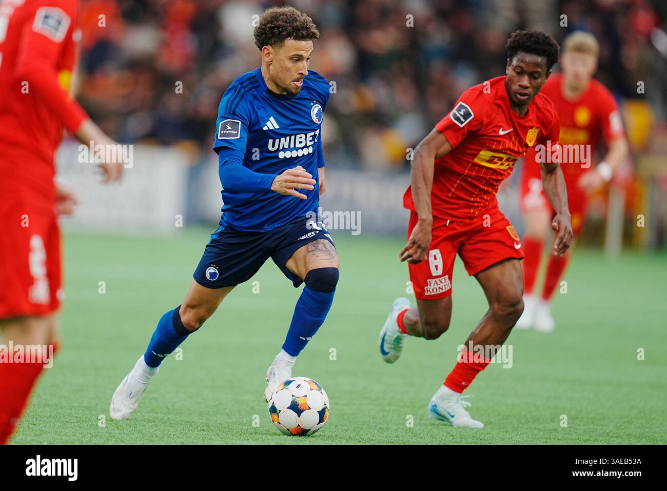 Farum, Denmark. 06th Apr, 2025. FC Nordsjaelland moeder FC Koebenhavn i ...