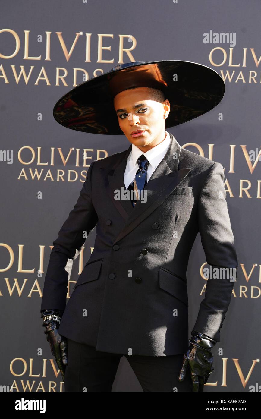 Layton Williams attending the 2025 Olivier Awards with Mastercard at ...