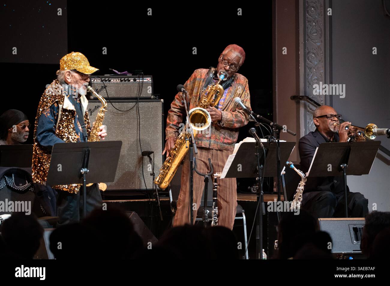 New York, USA. 5th Apr, 2025. Jazz legend Marshall Allen, band leader ...