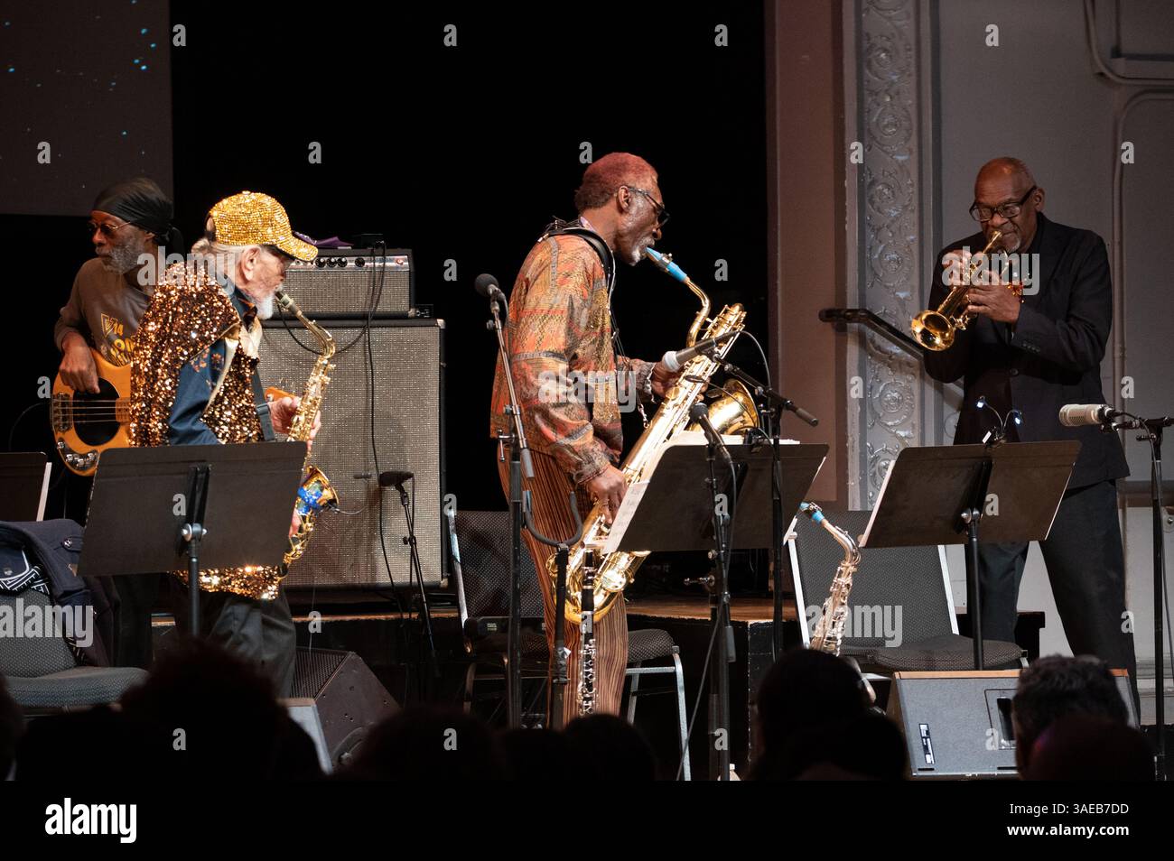 New York, USA. 5th Apr, 2025. Jazz legend Marshall Allen, band leader ...