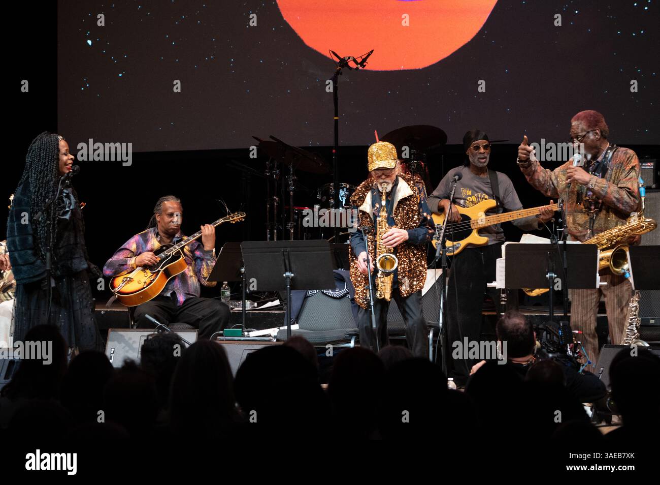 New York, USA. 5th Apr, 2025. Jazz legend Marshall Allen, band leader ...