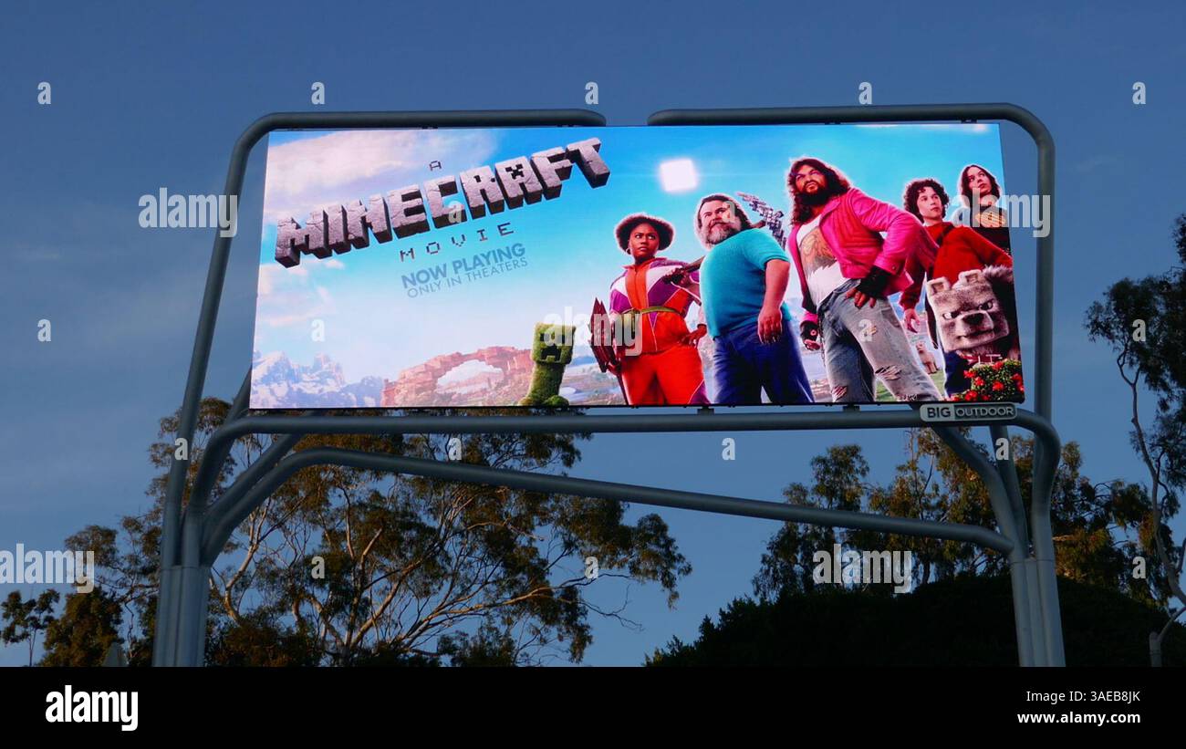Los Angeles, California, USA 5th April 2025 A Minecraft Movie Billboard ...