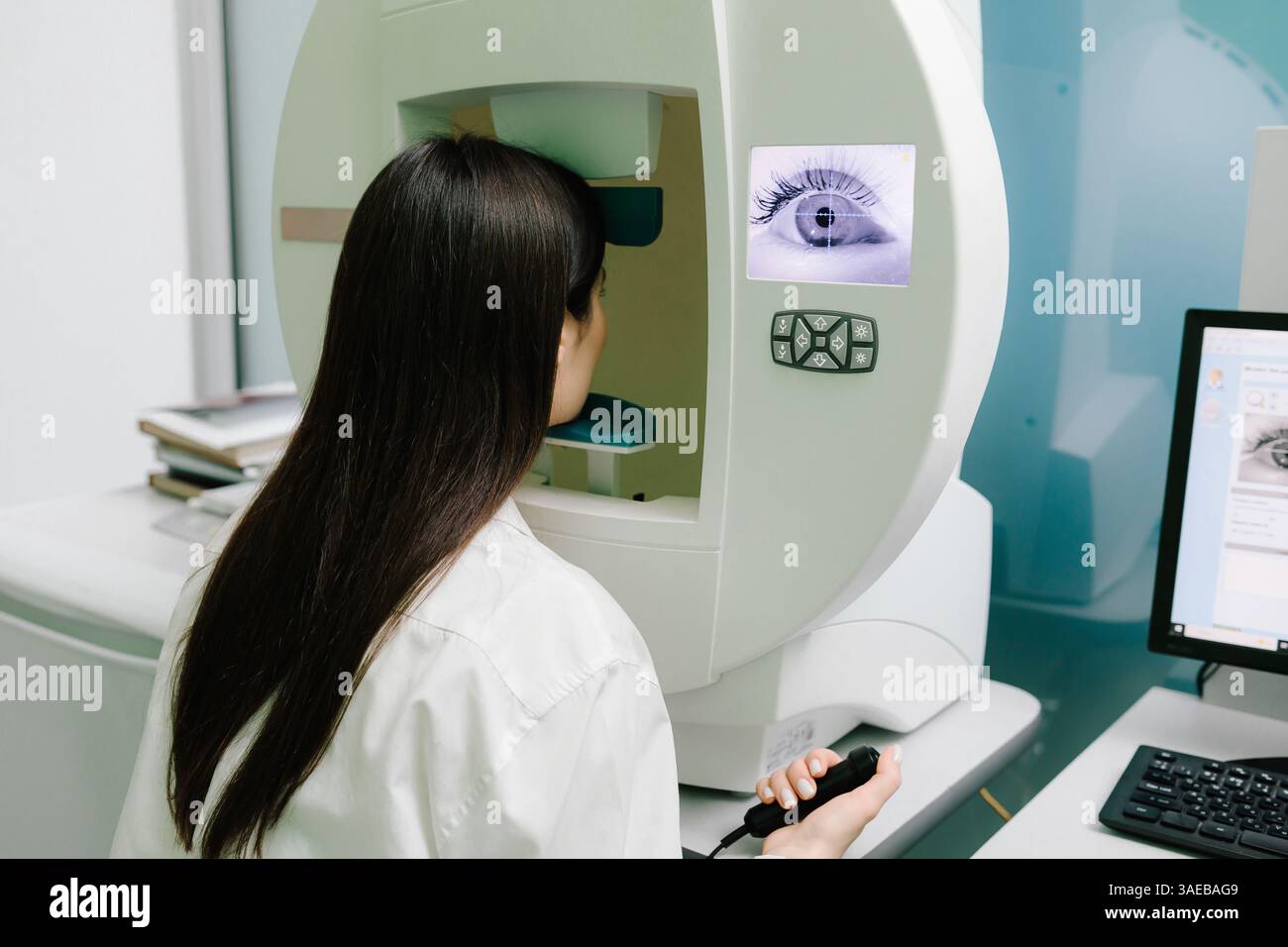 Perimetry eyes test for early sign of glaucoma of woman patient of ...