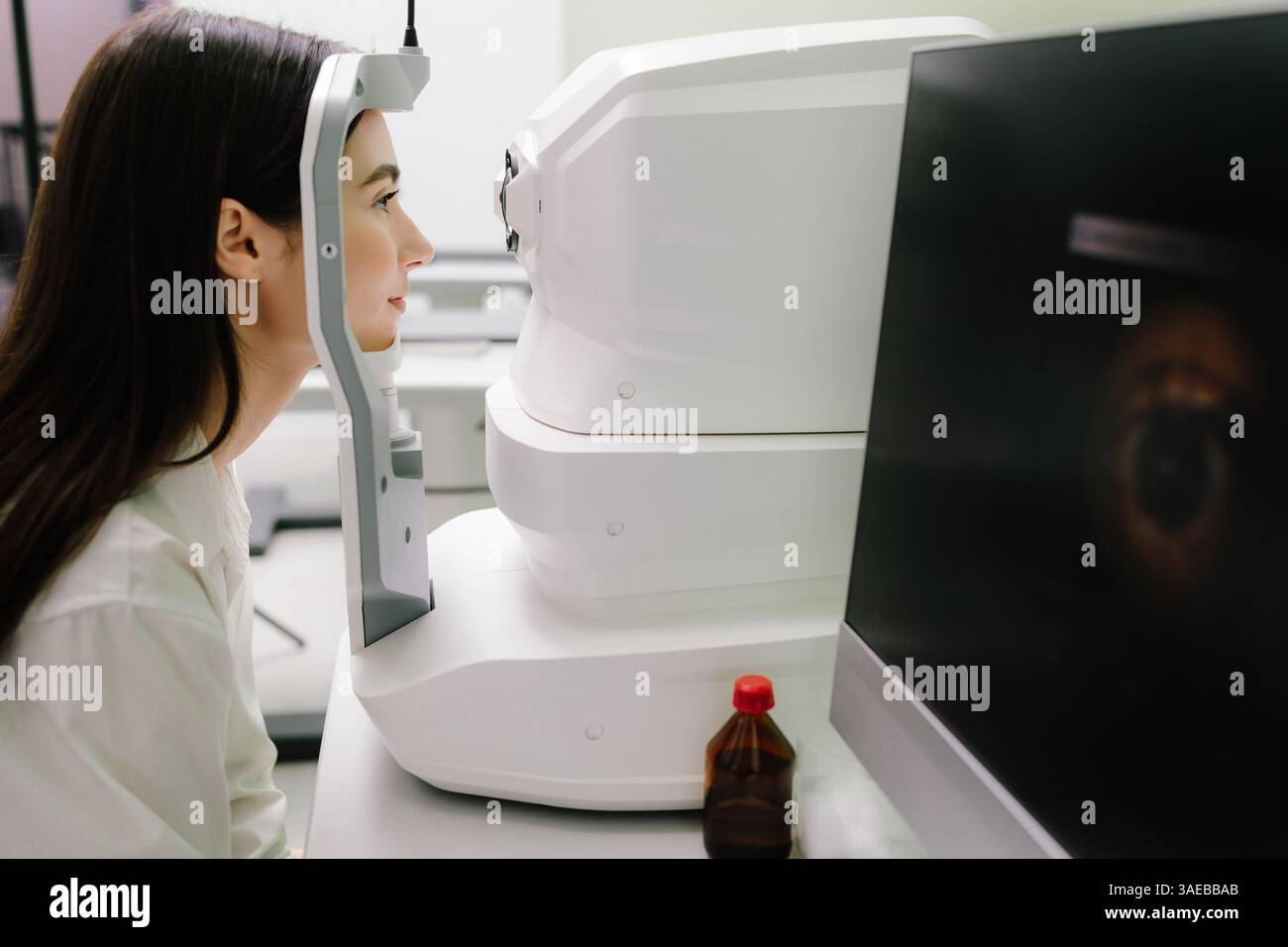 Optical coherence tomography OCT scan to create pictures of the back of ...