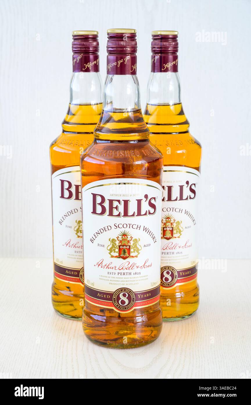 Bottles of Bell's Scotch Whisky, Scotland, UK, Europe Stock Photo - Alamy