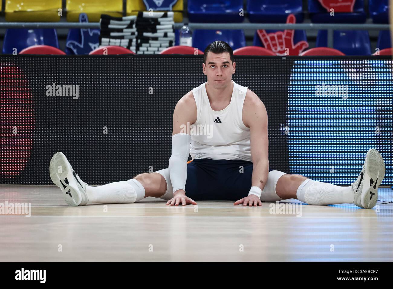 Mario Hezonja of Real Madrid warms up during the Liga Endesa ACB, match ...