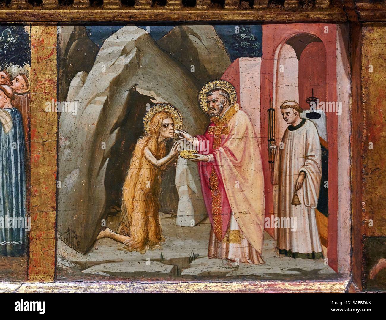 particolare della predella del polittico : Comunione di S. Maria ...