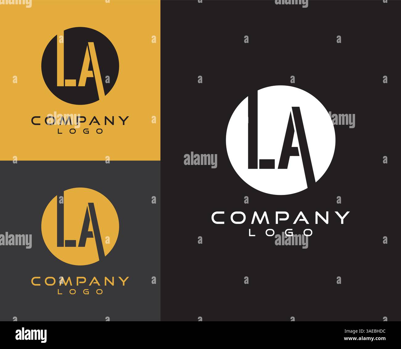 LA, AL letter, initial logo design letter with circle shape Stock ...