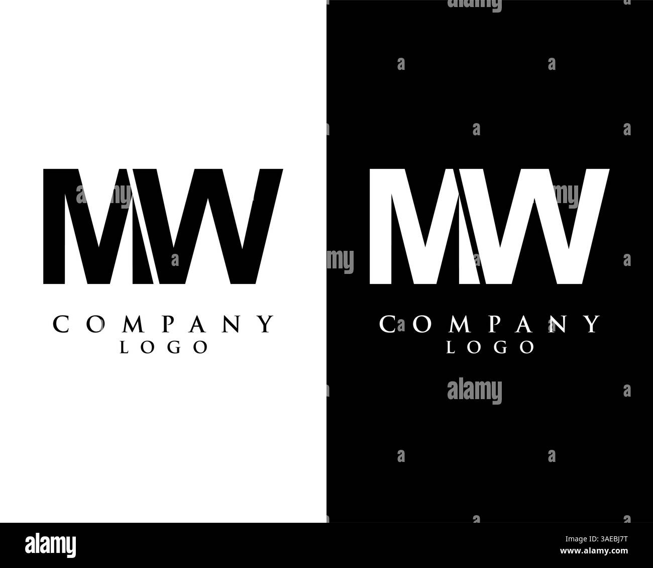 MW, WM letter logo design vector black and white color background Stock Vector Image & Art - Alamy