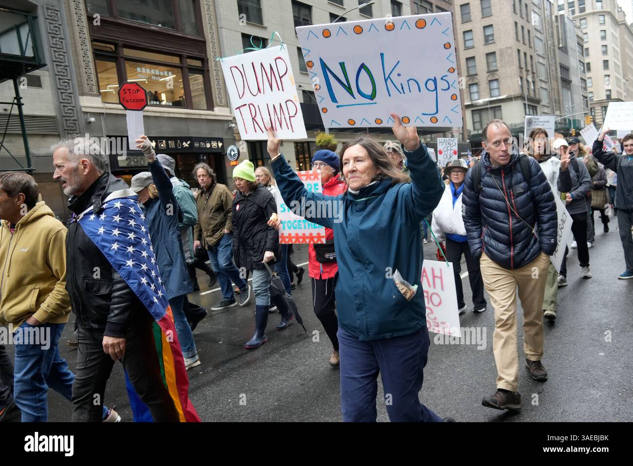 Thousands of protesters march down Fifth Avenue in New York on Saturday ...