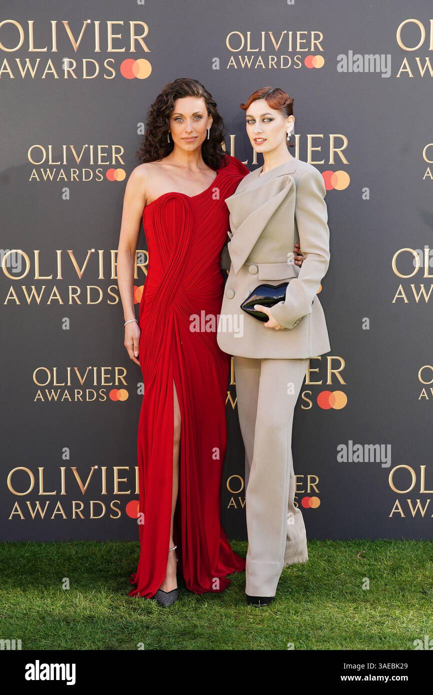 Amy Di Bartolomeo and Georgie Buckland attending the 2025 Olivier ...