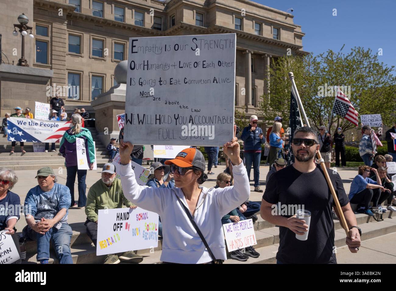 April 5. 2025: Hands Off protest at the capital of Idaho, in Boise ...
