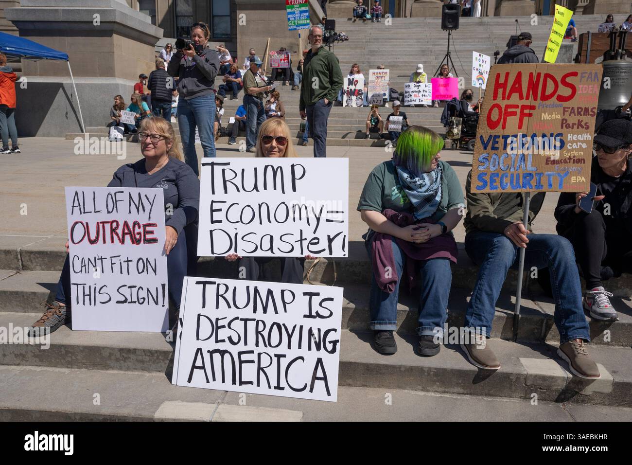 April 5. 2025: Hands Off protest at the capital of Idaho, in Boise ...