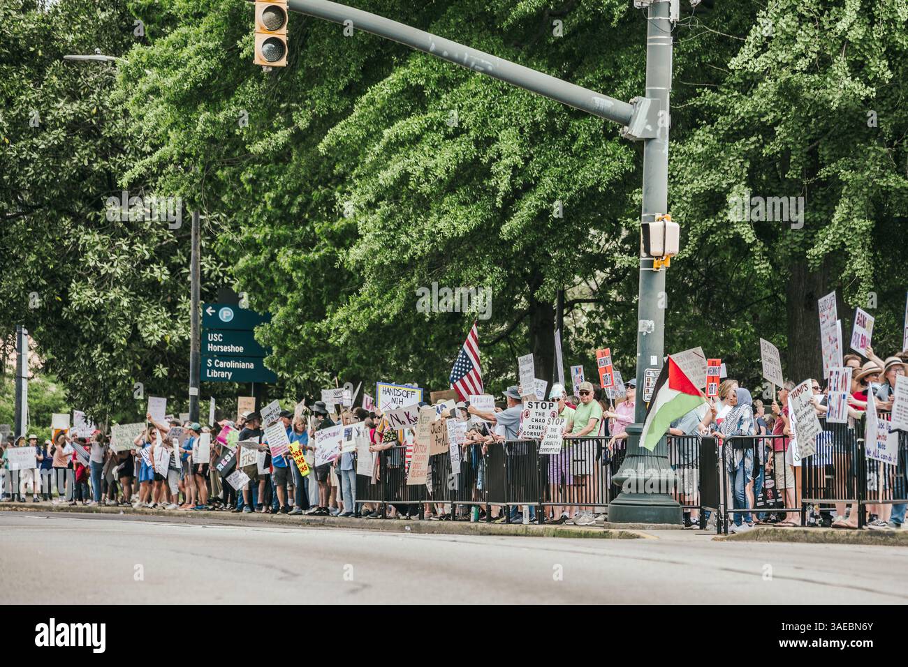 Columbia, South Carolina, USA - April 5, 2025: Hundreds of protestors ...