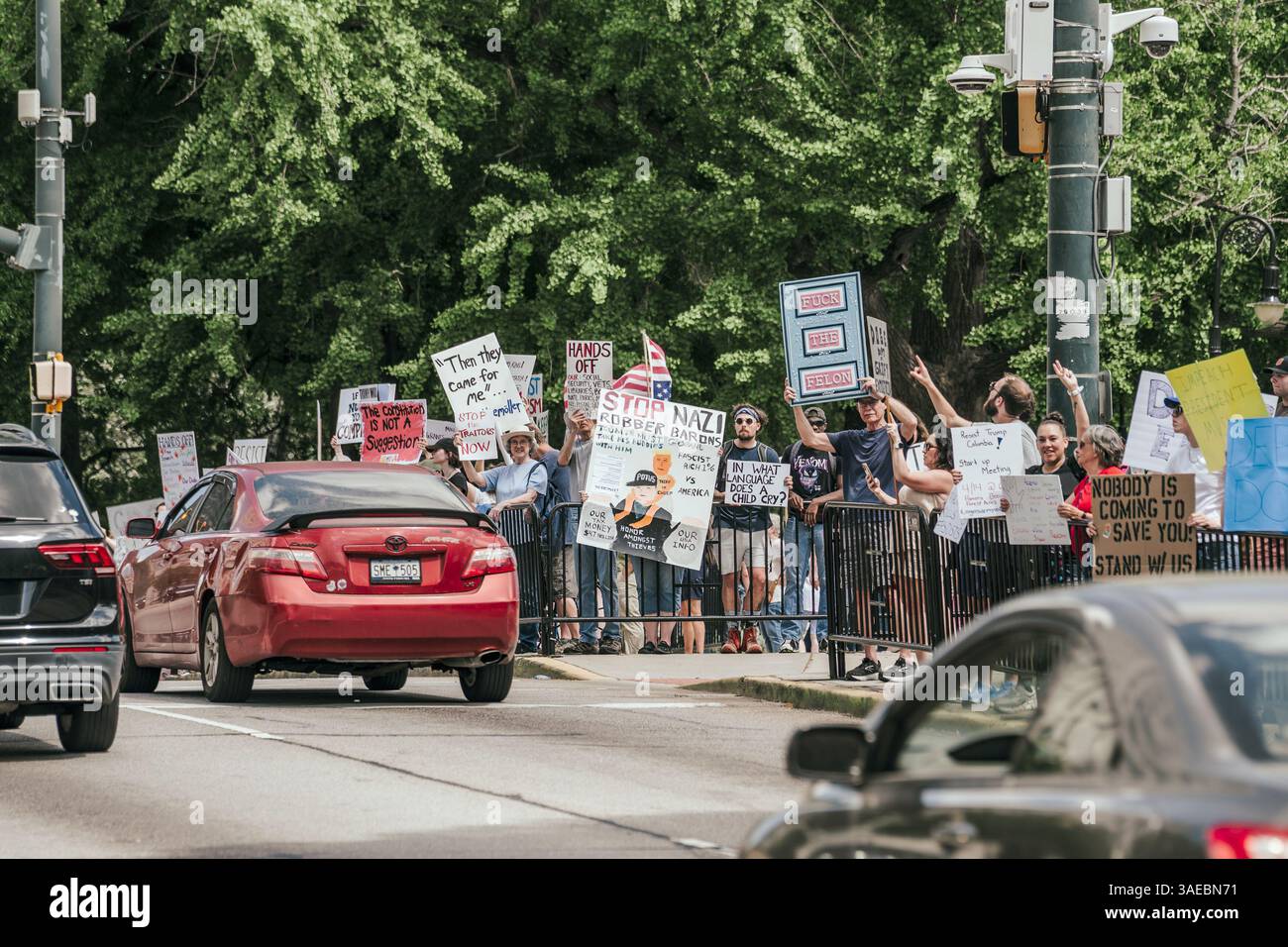 Columbia, South Carolina, USA - April 5, 2025: Hundreds of protestors ...