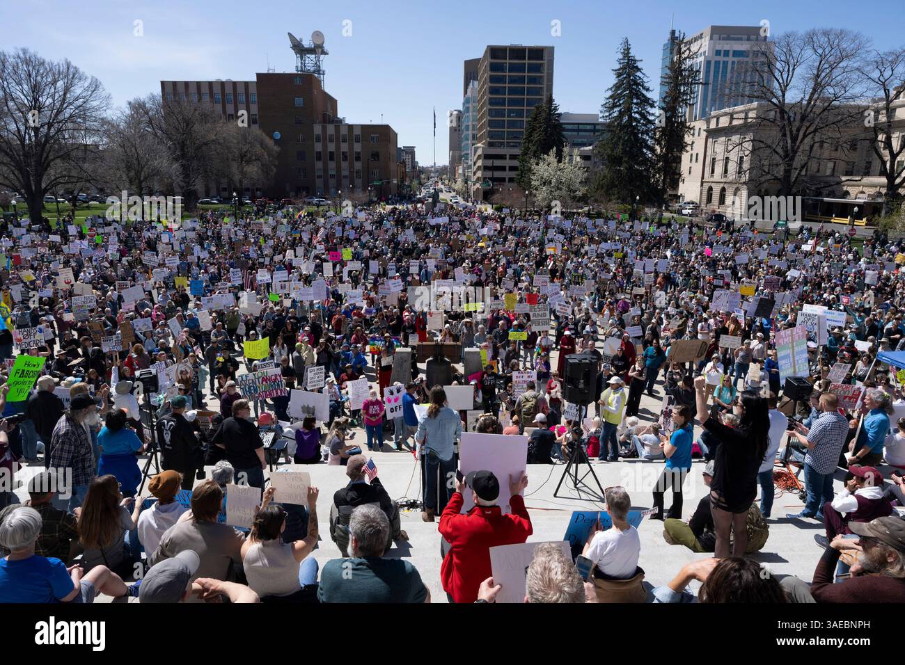 April 5. 2025: Hands Off protest at the capital of Idaho, in Boise ...