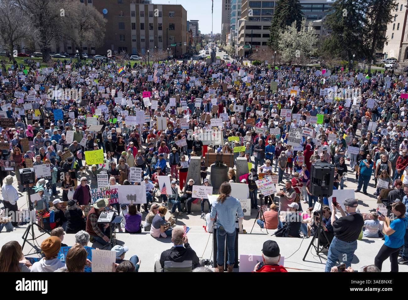 April 5. 2025: Hands Off protest at the capital of Idaho, in Boise ...
