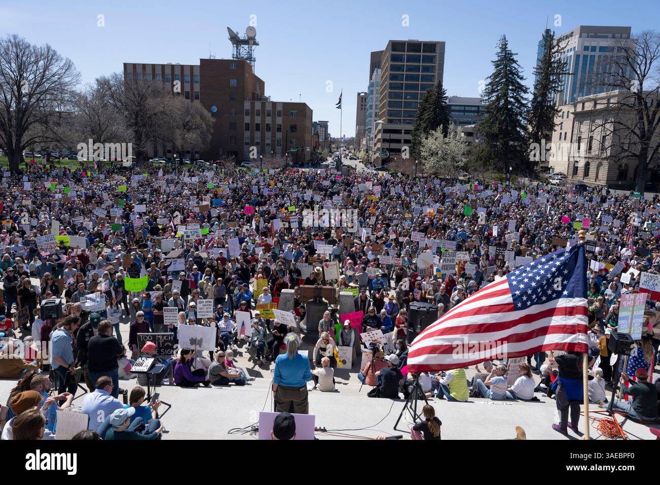 April 5. 2025: Hands Off protest at the capital of Idaho, in Boise ...