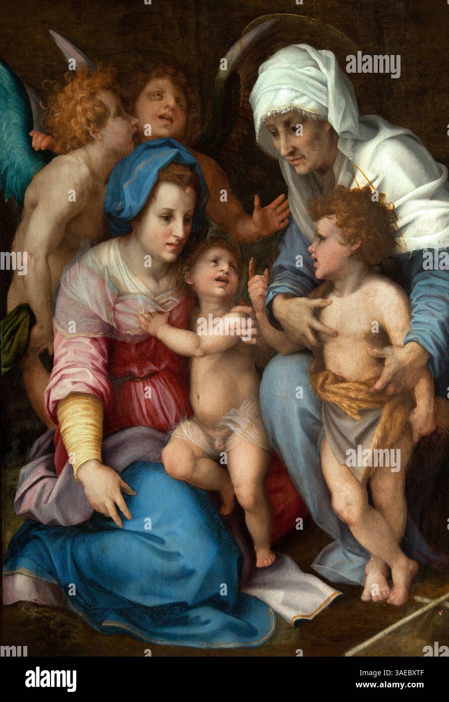 Virgin infant jesus saint elizabeth saint john two angels hi-res stock photography and images ...