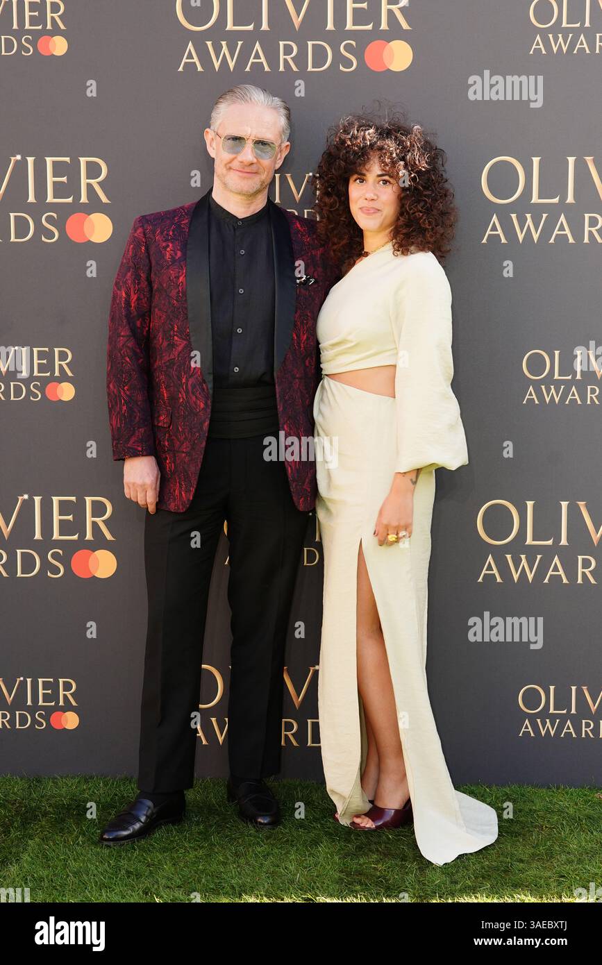 Martin freeman and rachel mariam attending the 2025 olivier awards with ...