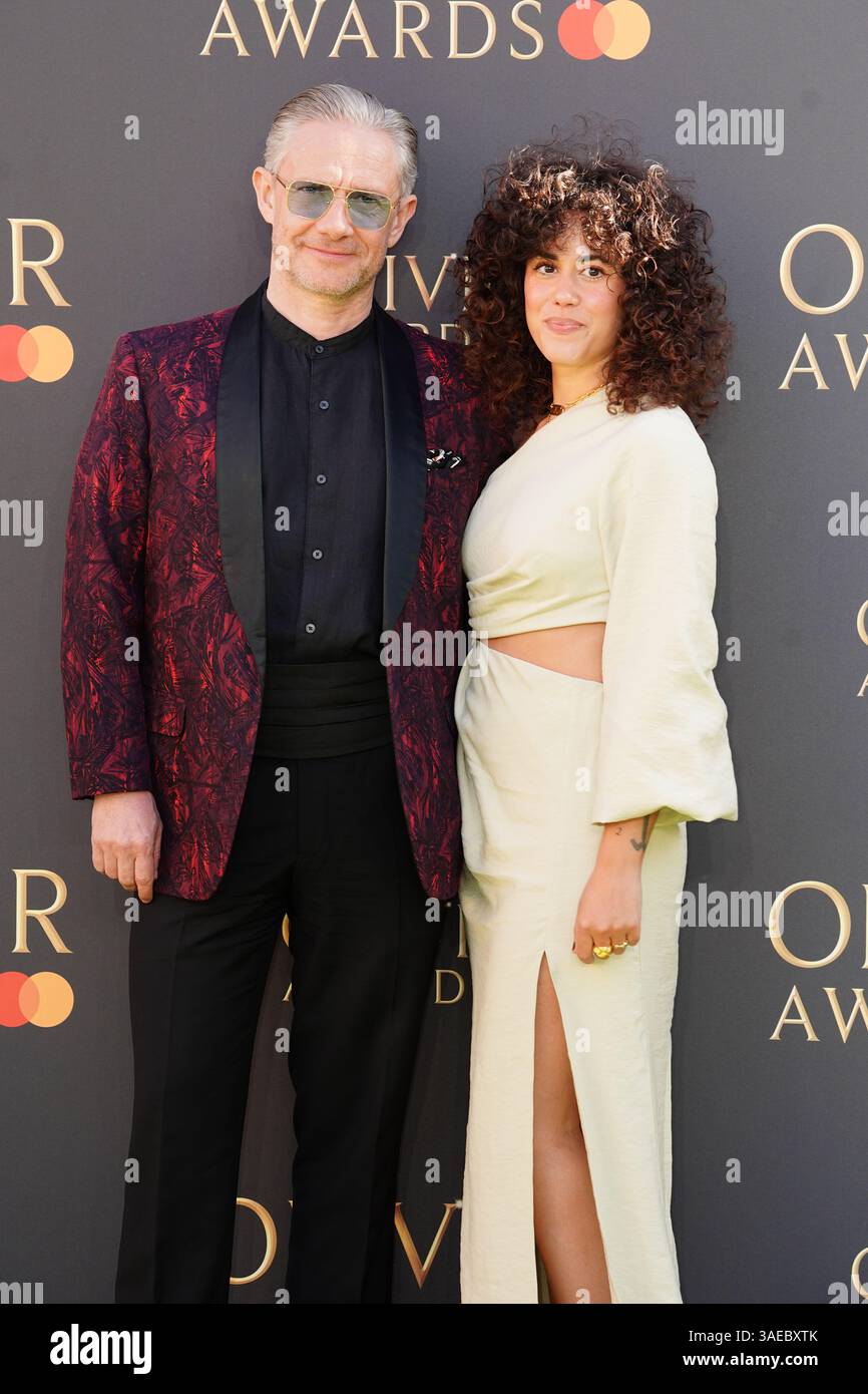 Martin freeman and rachel mariam attending the 2025 olivier awards with ...