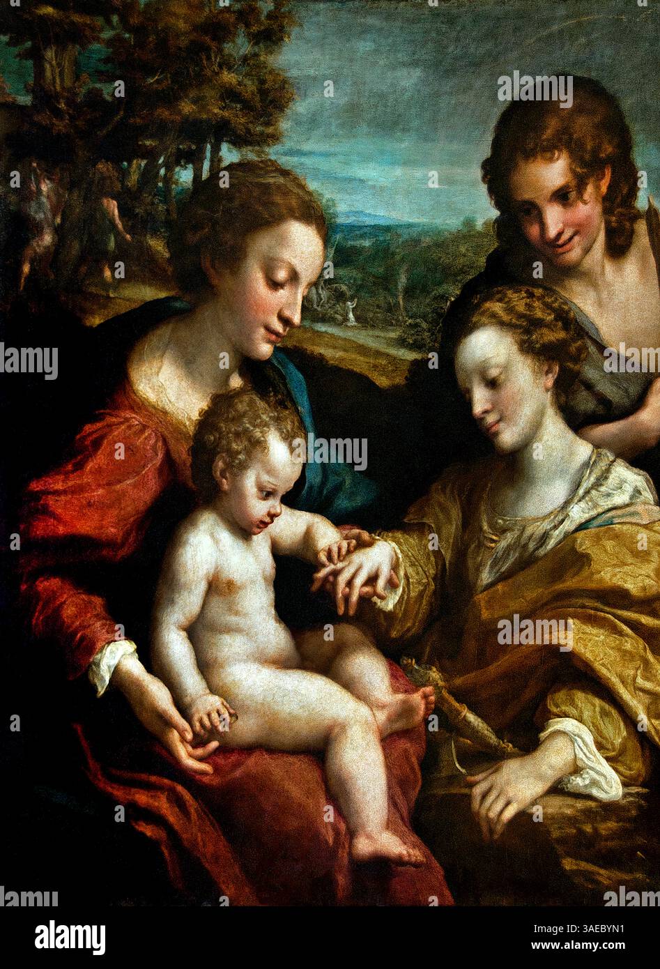 Mystic marriage Saint Catherine of Siena before Saint Sebastian 1526 by ...