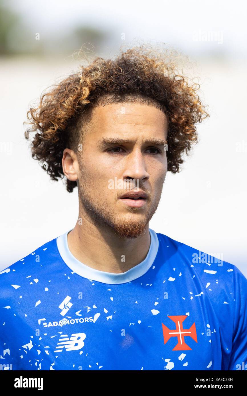 April 05, 2025. Lisbon, Portugal. Belenenses's defender from Portugal ...