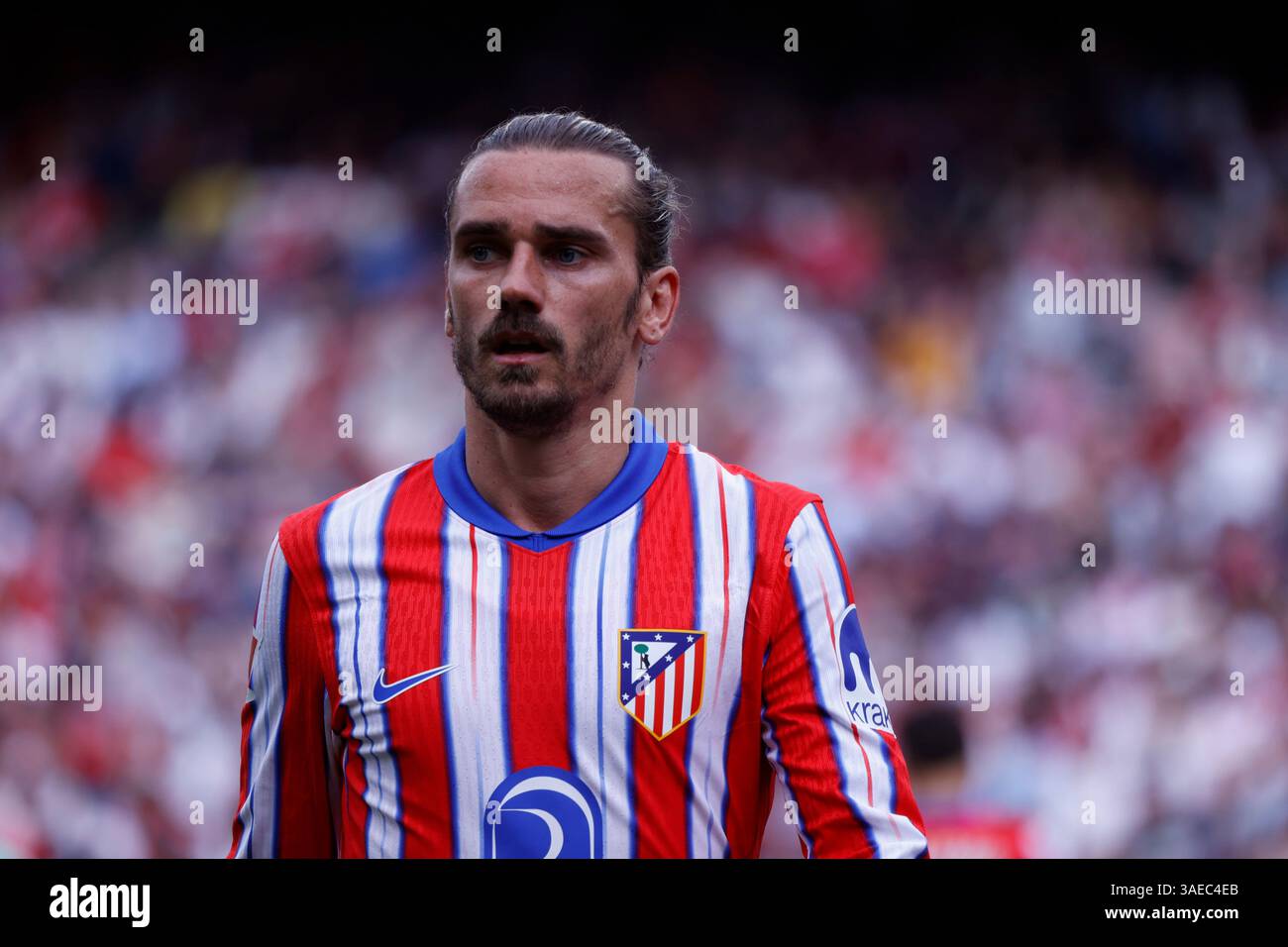 SEVILLE, SPAIN - APRIL 6, 2025: Antoine Griezmann of Atletico Madrid ...