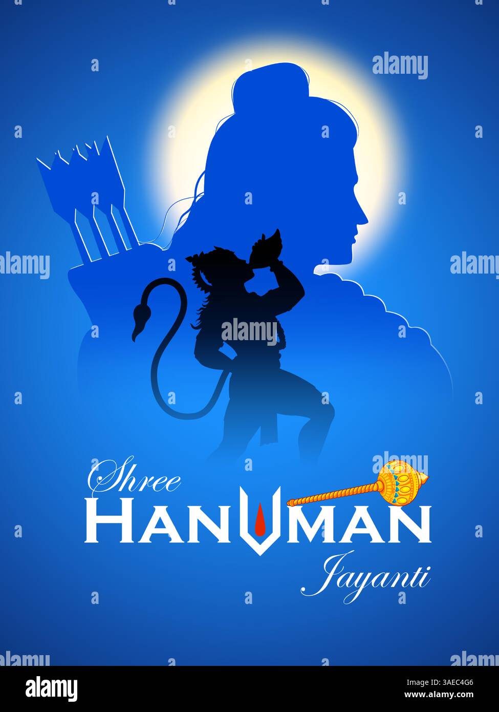 illustration of Lord Hanuman for Hanuman Jayanti Janmotsav celebration ...