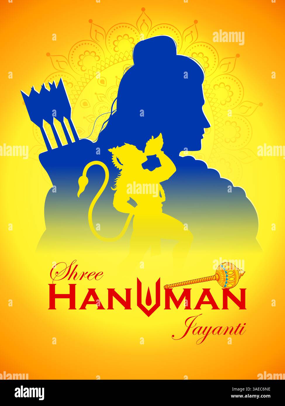 illustration of Lord Hanuman for Hanuman Jayanti Janmotsav celebration ...