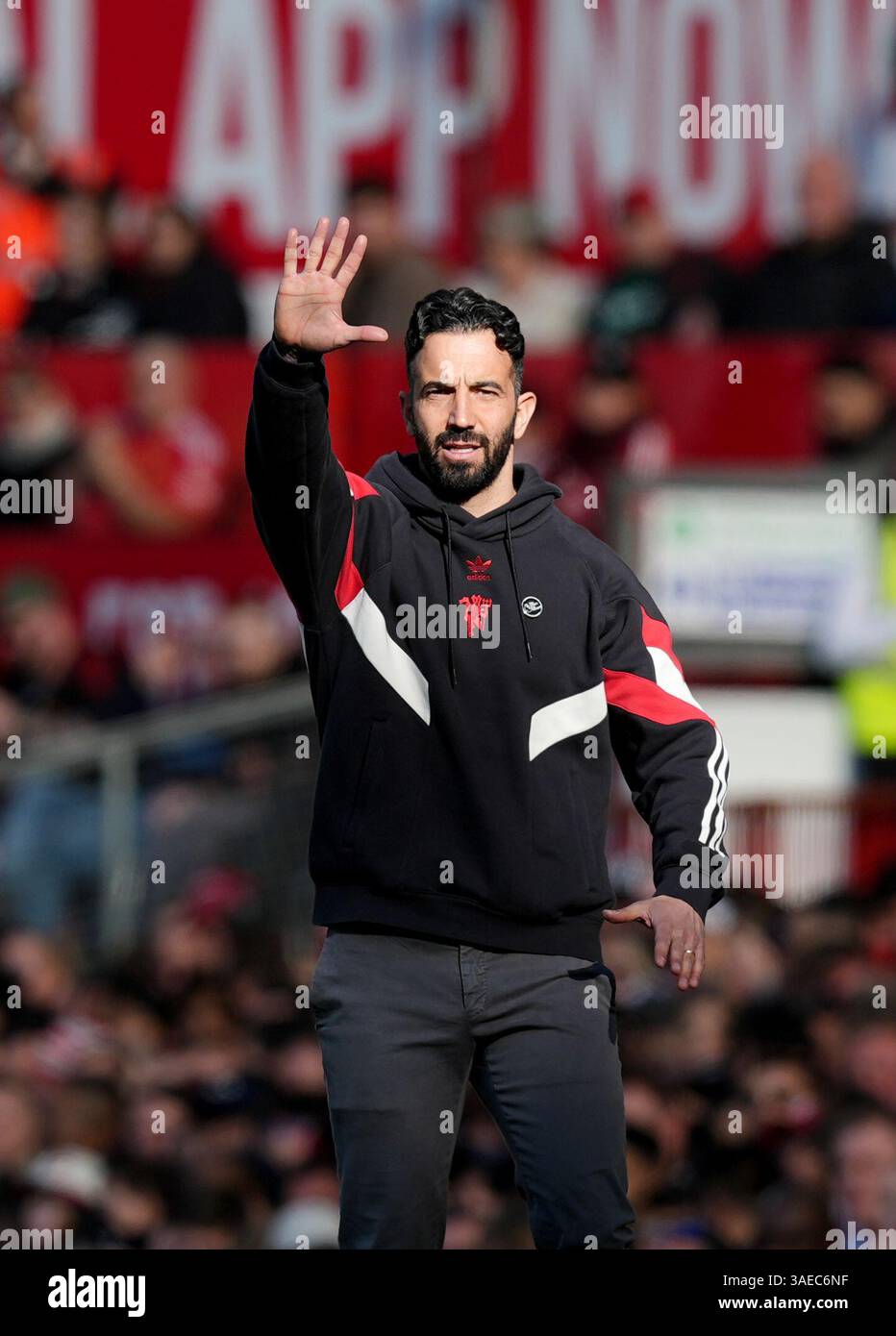 Manchester United manager Ruben Amorim during the Premier League match ...