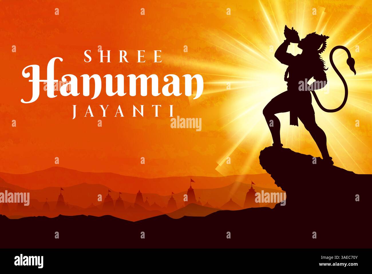 illustration of Lord Hanuman for Hanuman Jayanti Janmotsav celebration ...