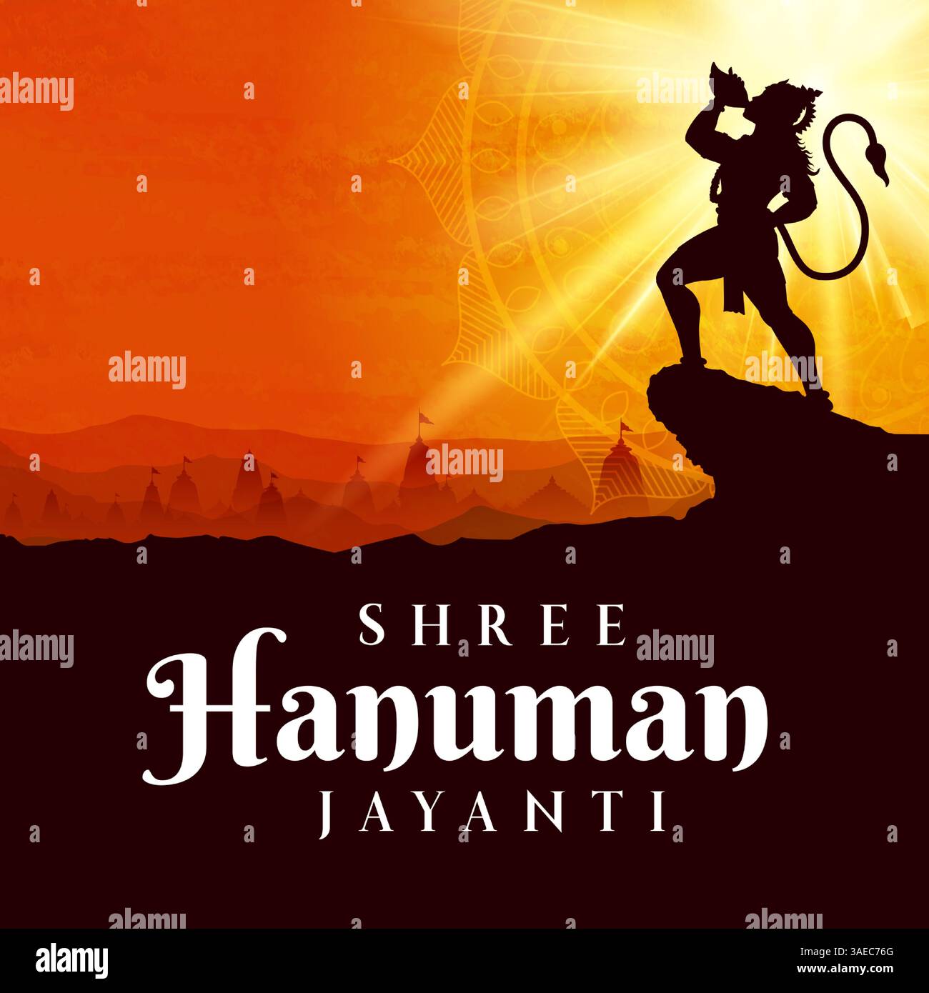 illustration of Lord Hanuman for Hanuman Jayanti Janmotsav celebration ...