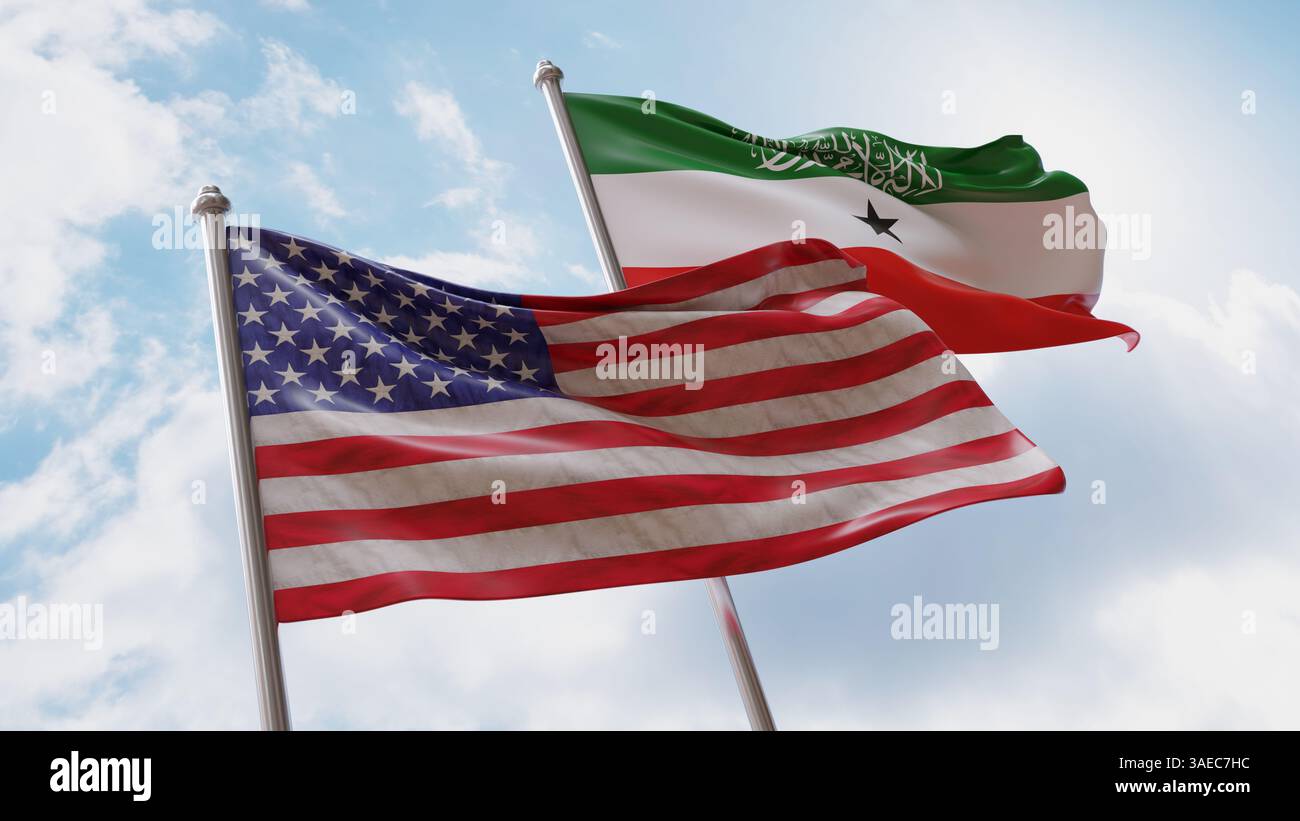 Usa somaliland flags waving hi-res stock photography and images - Alamy