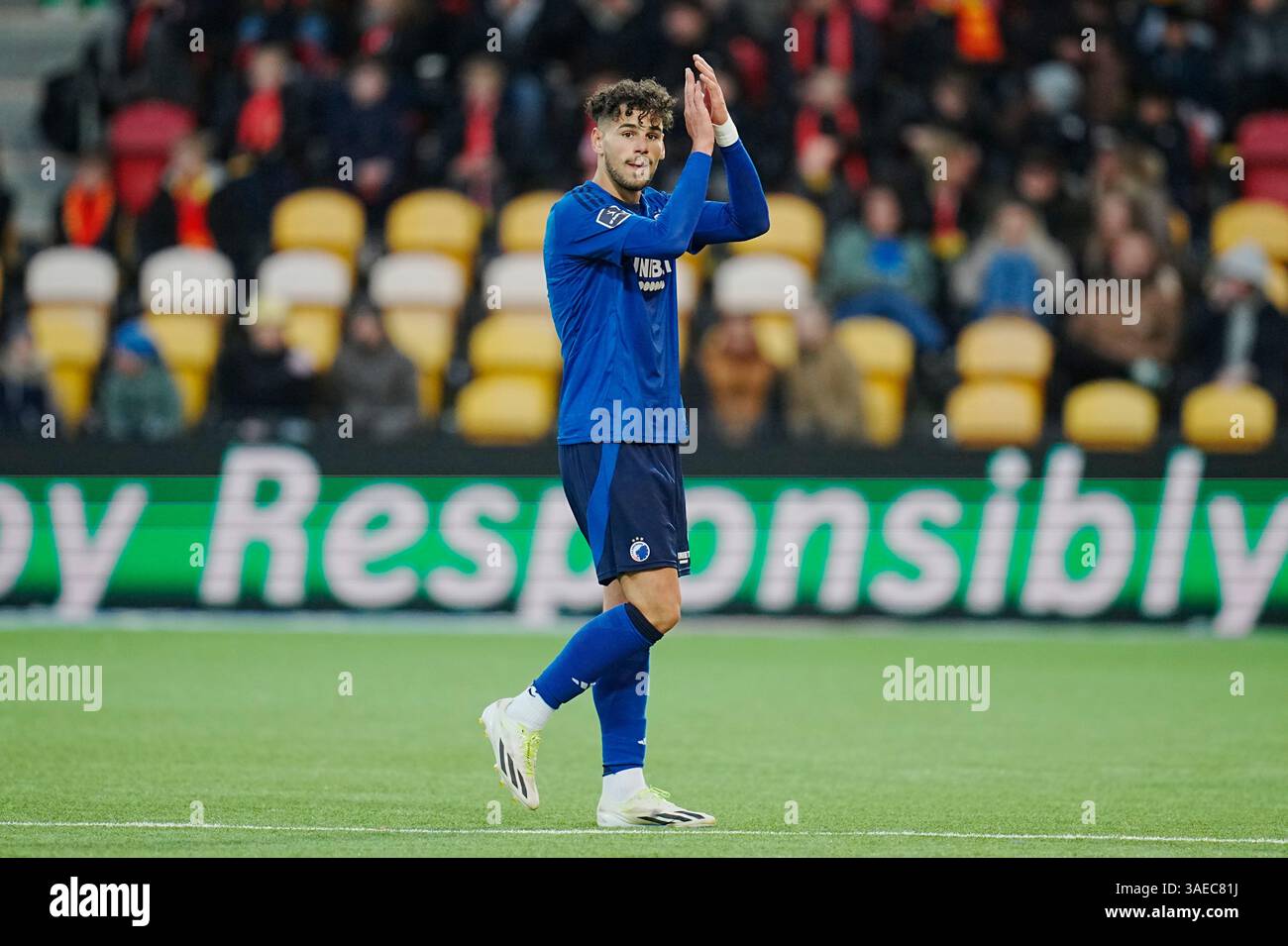 Farum, Denmark. 06th Apr, 2025. FC Nordsjaelland moeder FC Koebenhavn i ...