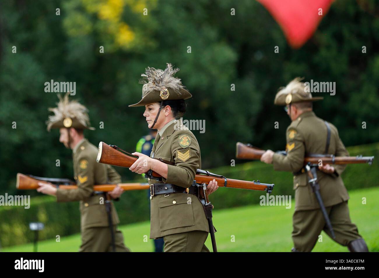 Members of the Shrine Guard seen during the catafalque party of the ...