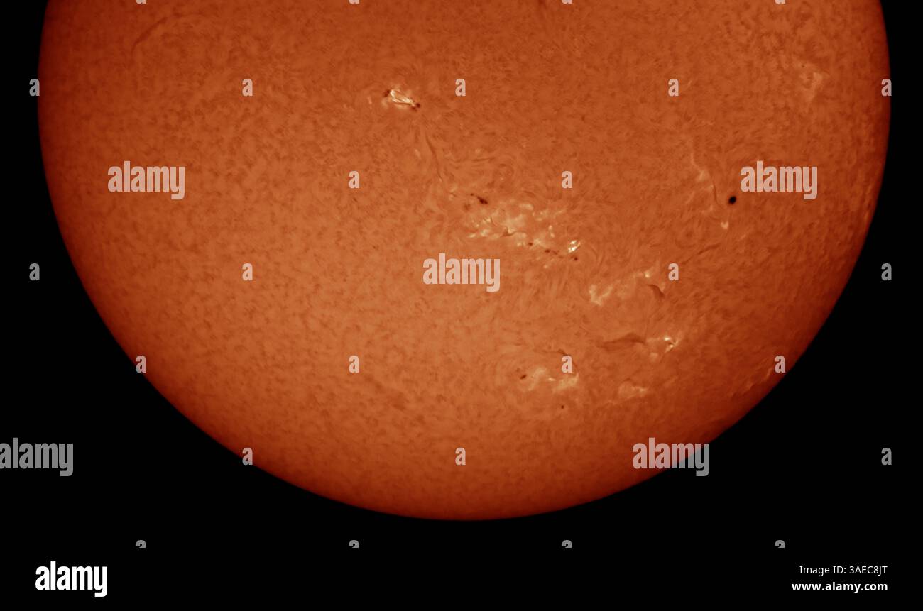 London, UK, 6th April 2025. The Sun photographed in Hydrogen alpha ...