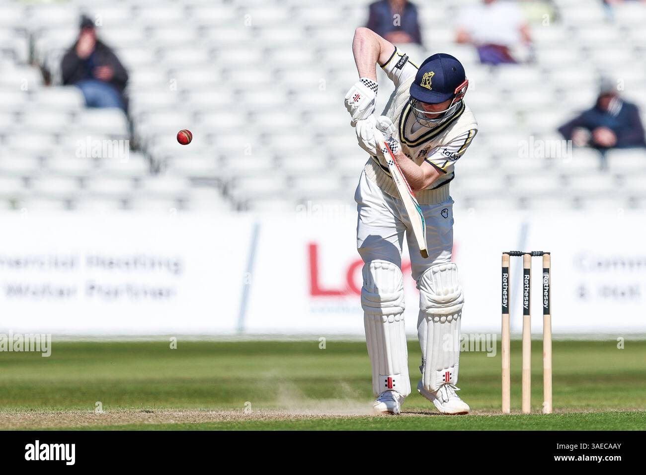 Birmingham, UK. 06th Apr, 2025. #80, Dan Mousley of Warwickshire in ...