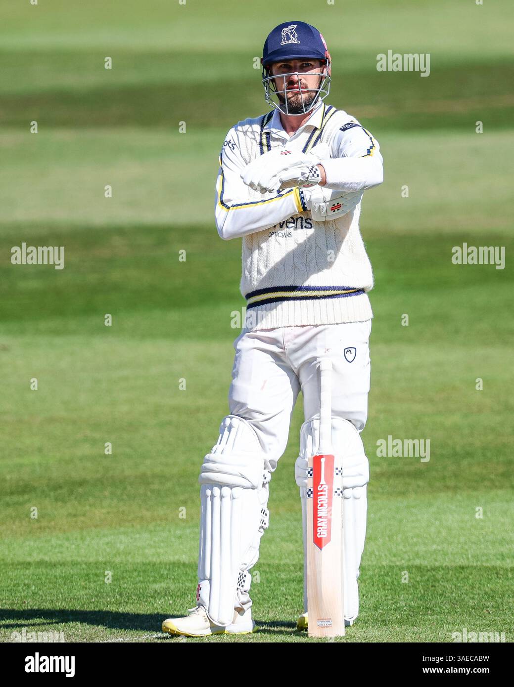 Birmingham, UK. 06th Apr, 2025. #30, Ed Barnard of Warwickshire during ...