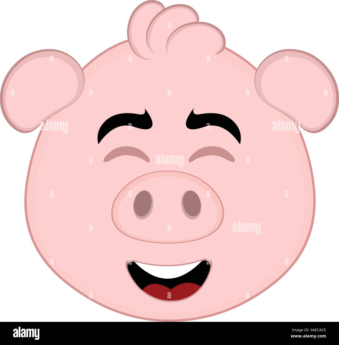 vector illustration emoji character face pig cartoon, with a cheerful and smiling expression ...