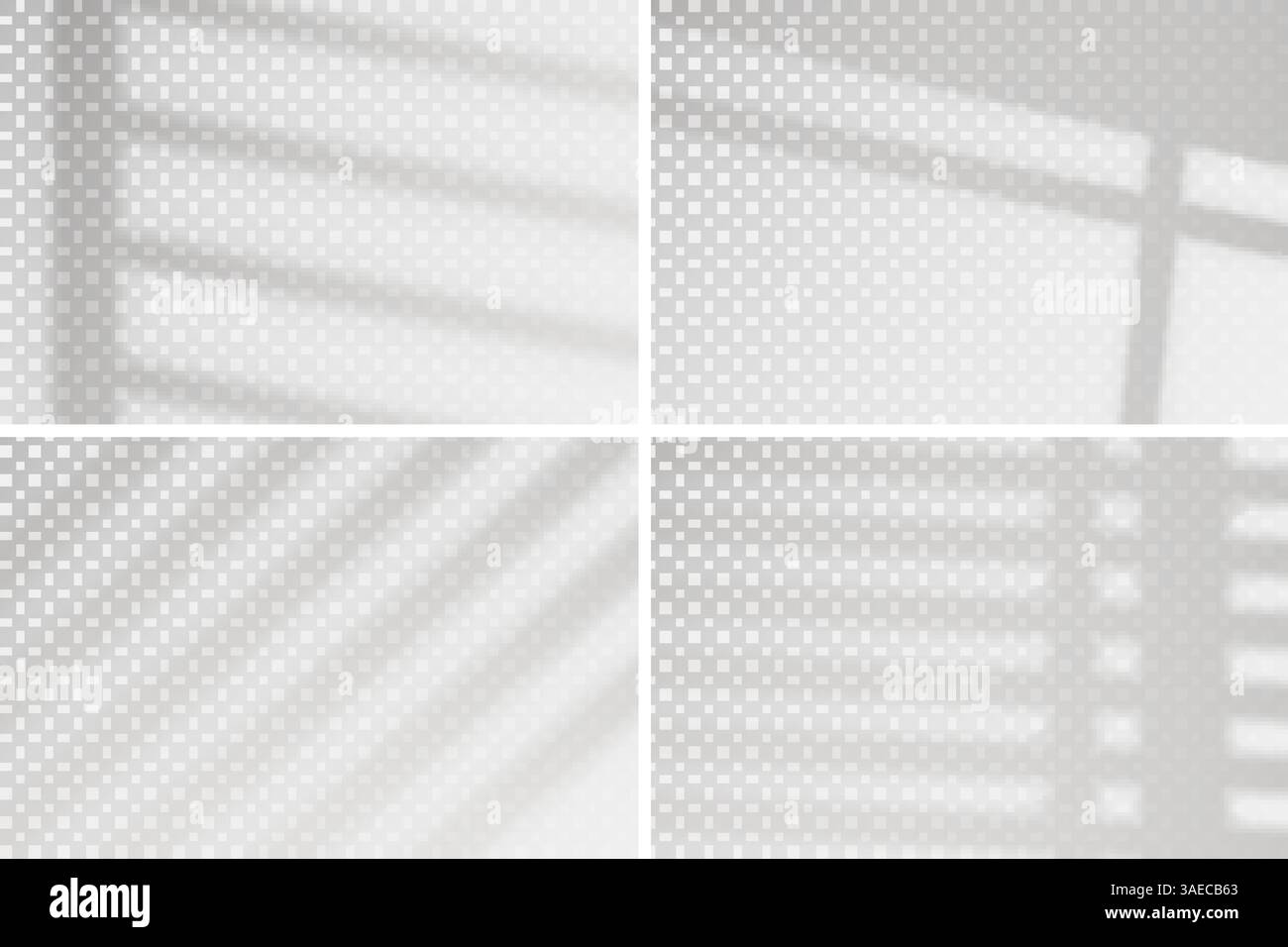 Overlay window effect on transparent background. Set of four scenes of ...
