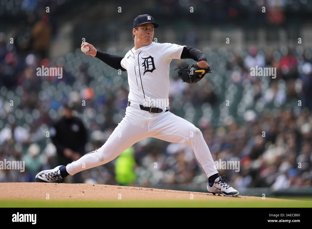 Detroit Tigers pitcher Jackson Jobe throws against the Chicago White ...