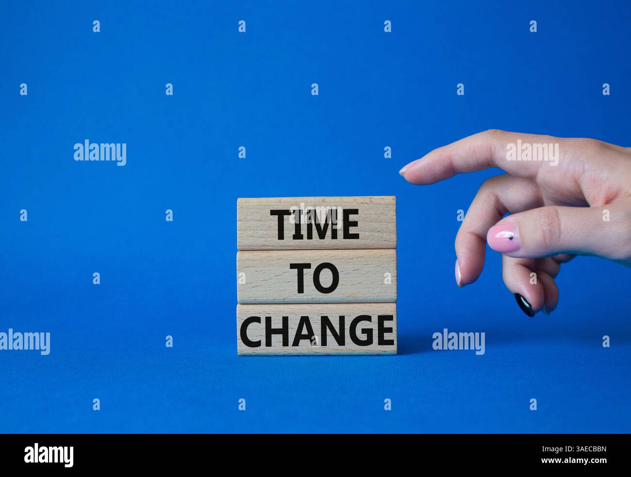 Time to change symbol. Concept word Time to change on wooden blocks ...