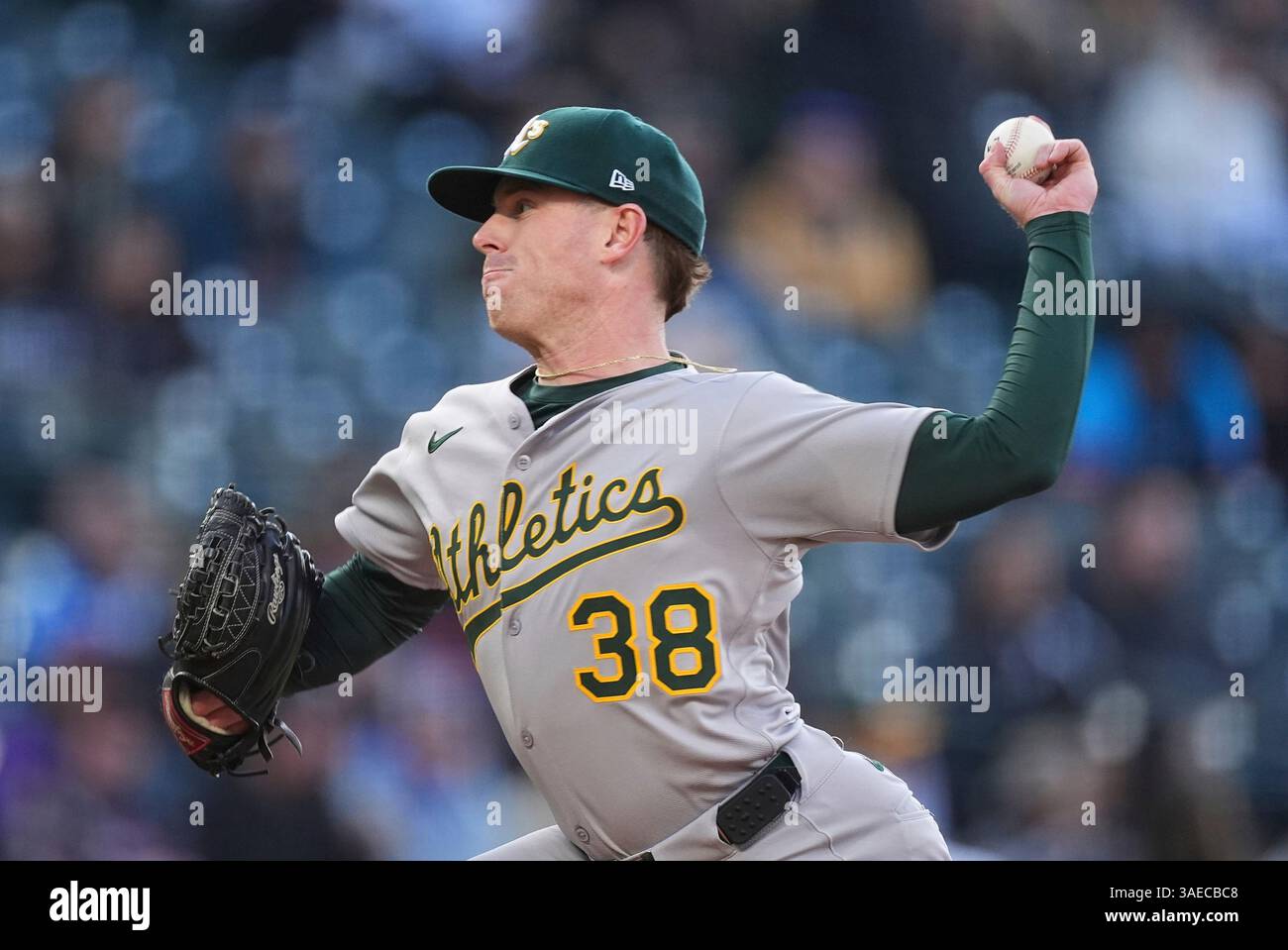 Oakland Athletics pitcher JP Sears (38) in the first inning of a ...