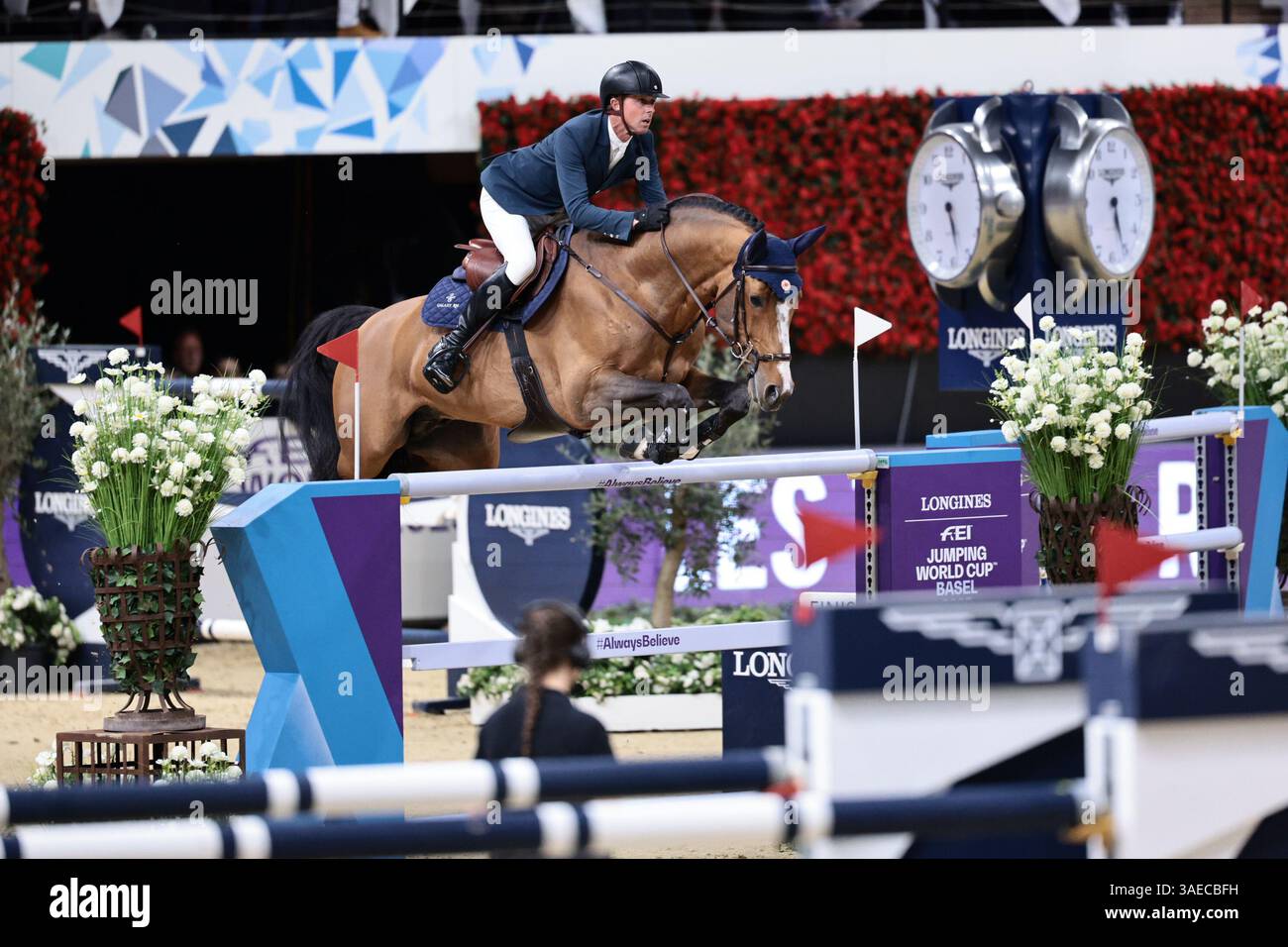 Ben MAHER of Great Britain with Point Break during the Longines FEI Jumping World Cup™ - Final ...