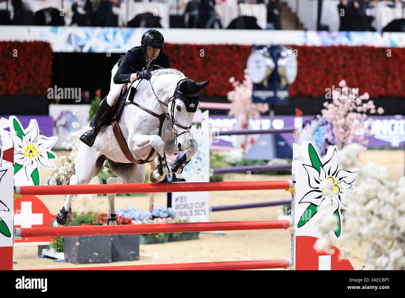 Martin FUCHS of Switzerland with Leone Jei during the Longines FEI ...