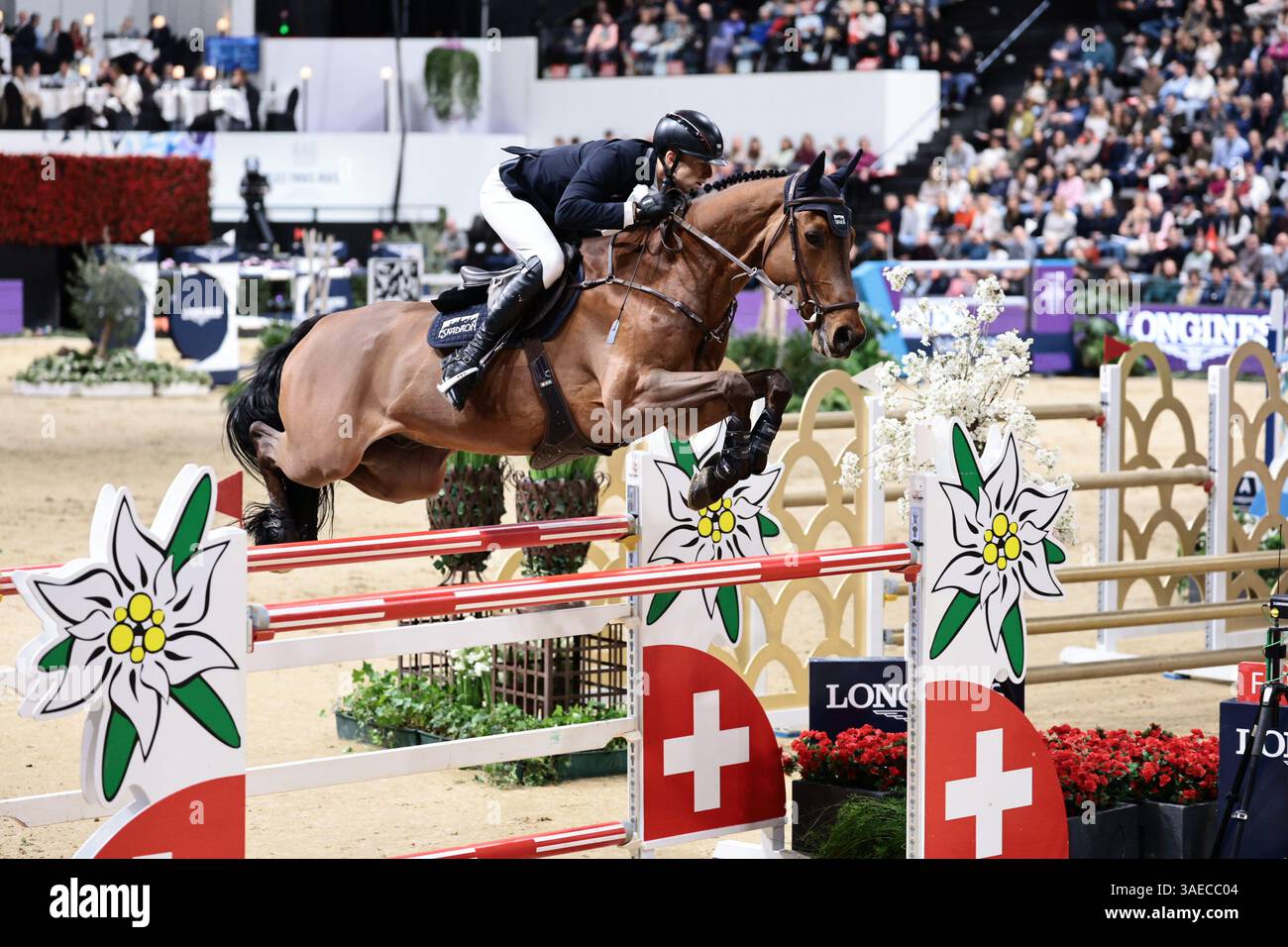 Max KÜHNER of Austria with Elektric Blue P during the Longines FEI ...