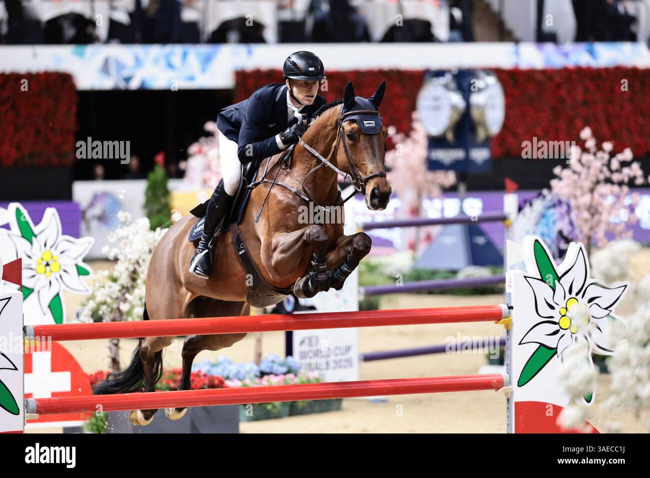 Max KÜHNER of Austria with Elektric Blue P during the Longines FEI ...