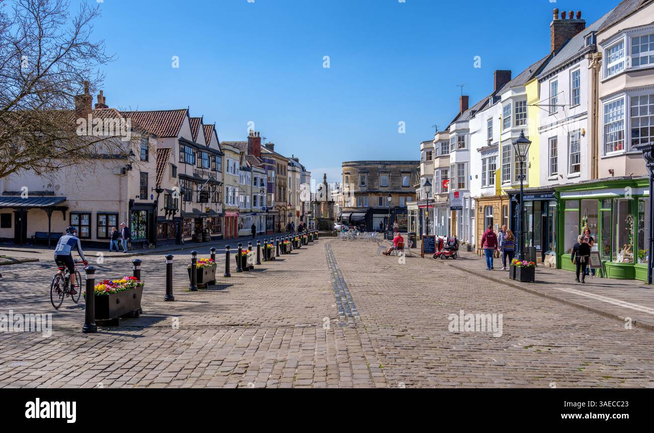 Market Square in the cathedral city of Wells in Somerset UK Stock Photo ...